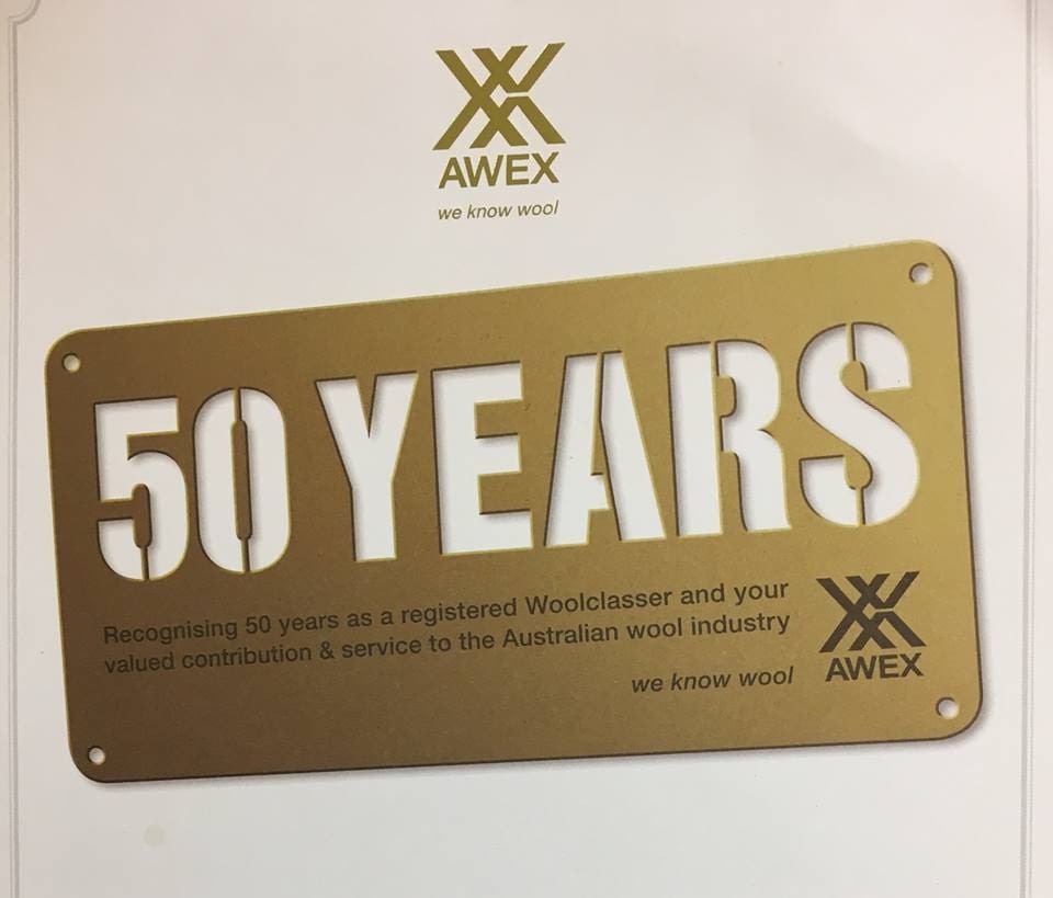 AWEX 50 year gold stencils for wool classers at Gordon school dinner ...