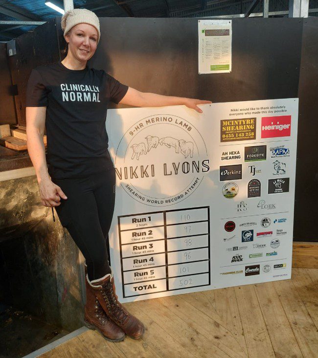 Merino lamb record shearer Nikki Lyons goes thin to win - Sheep Central
